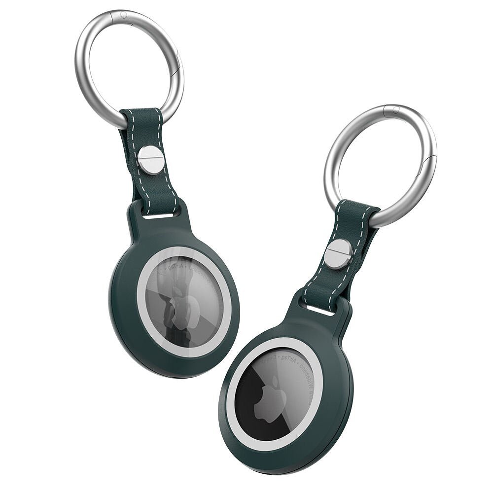 Mea Waterproof Airtag Leather Keychain Case, GPS Tracking Device Cover ...